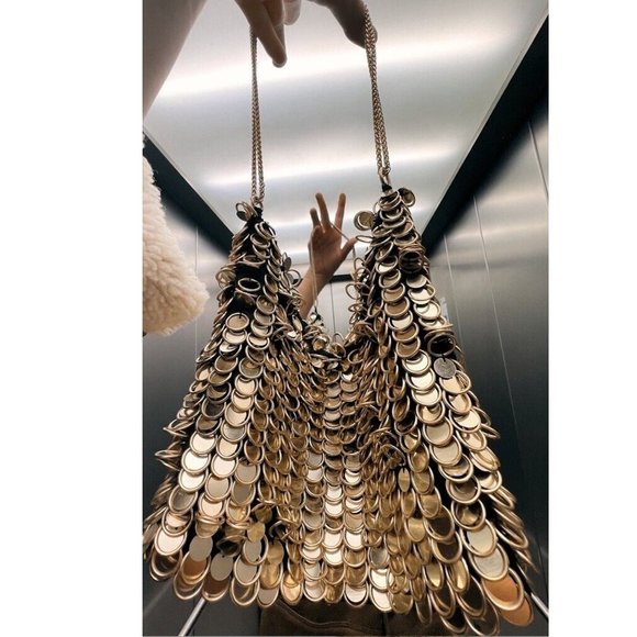 Zara | Bags | Bloggers Fave Zara Beaded Shoulder Bag Gold Nwt | Poshmark